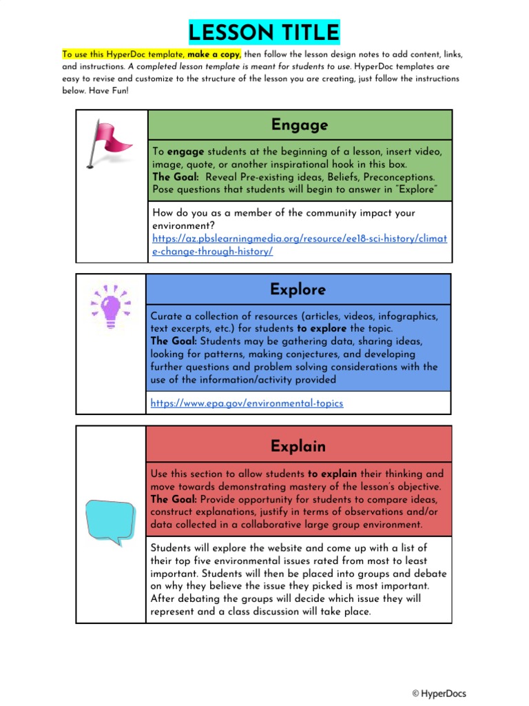 5e Inquiry-Based Lesson Plan Template-Hyperdoc 5 | PDF | Inquiry Based ...