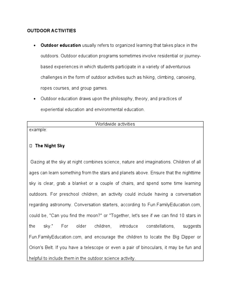 Outdoor | PDF | Science