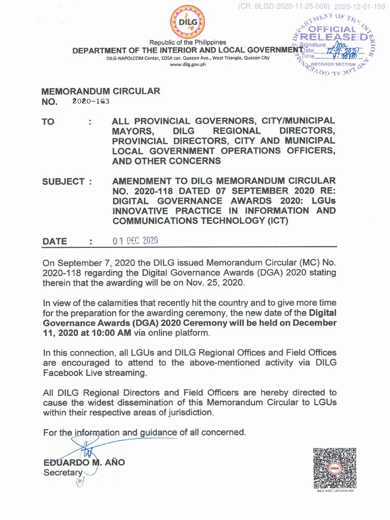 Dilg MC 2020-163 | PDF