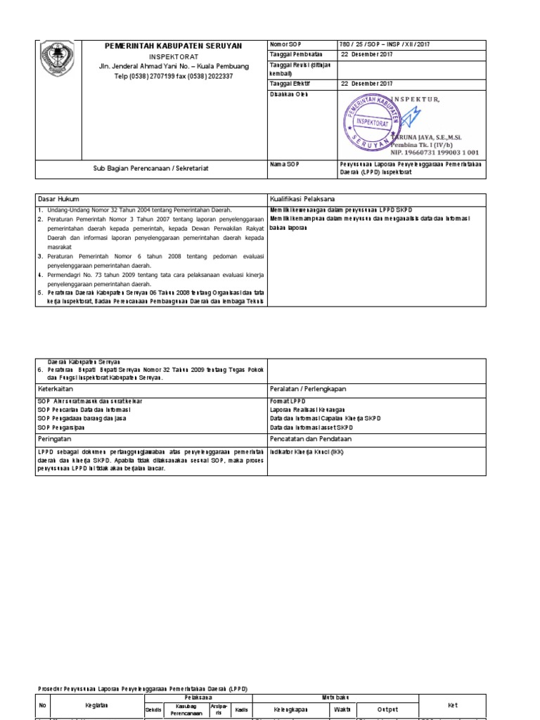 SOP Penyusunan LPPD | PDF
