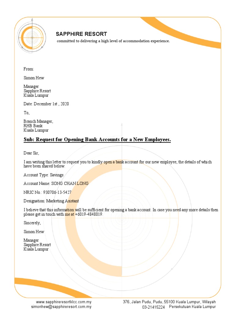 RHB Open Account Letter | PDF