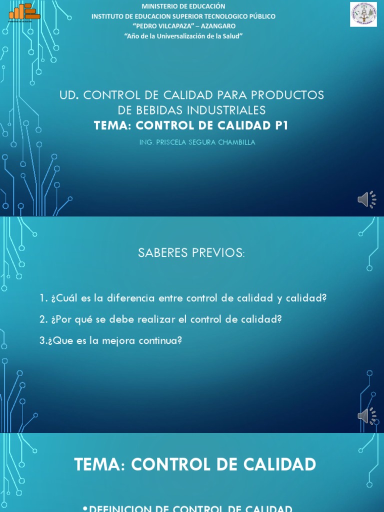 Control de Calidad P1 Ok | PDF | Calidad (comercial) | Gestión de la ...