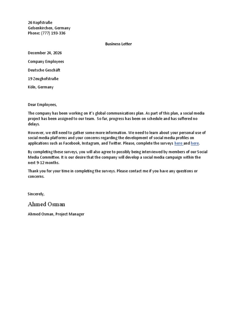 Business Letter | PDF