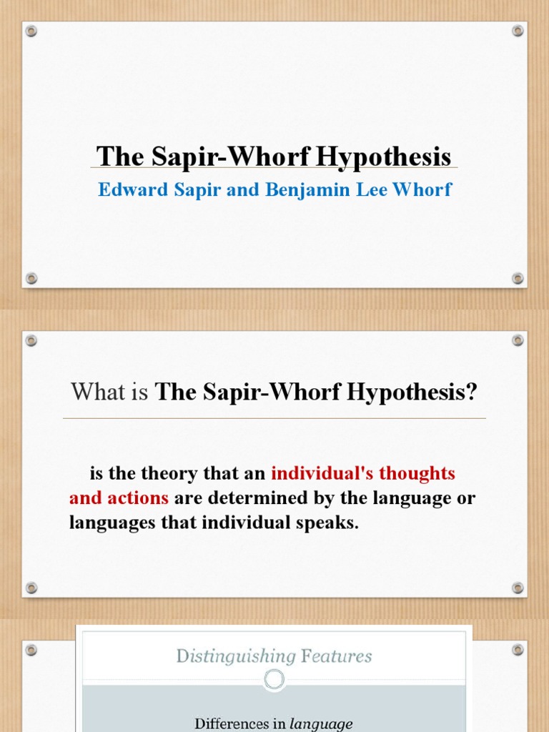 LCP Powerpoint Sapir Whorf Hypothesis | PDF