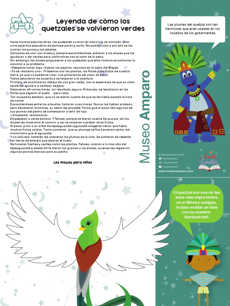 Leyenda del Quetzal para Niños | PDF | Pluma | Color