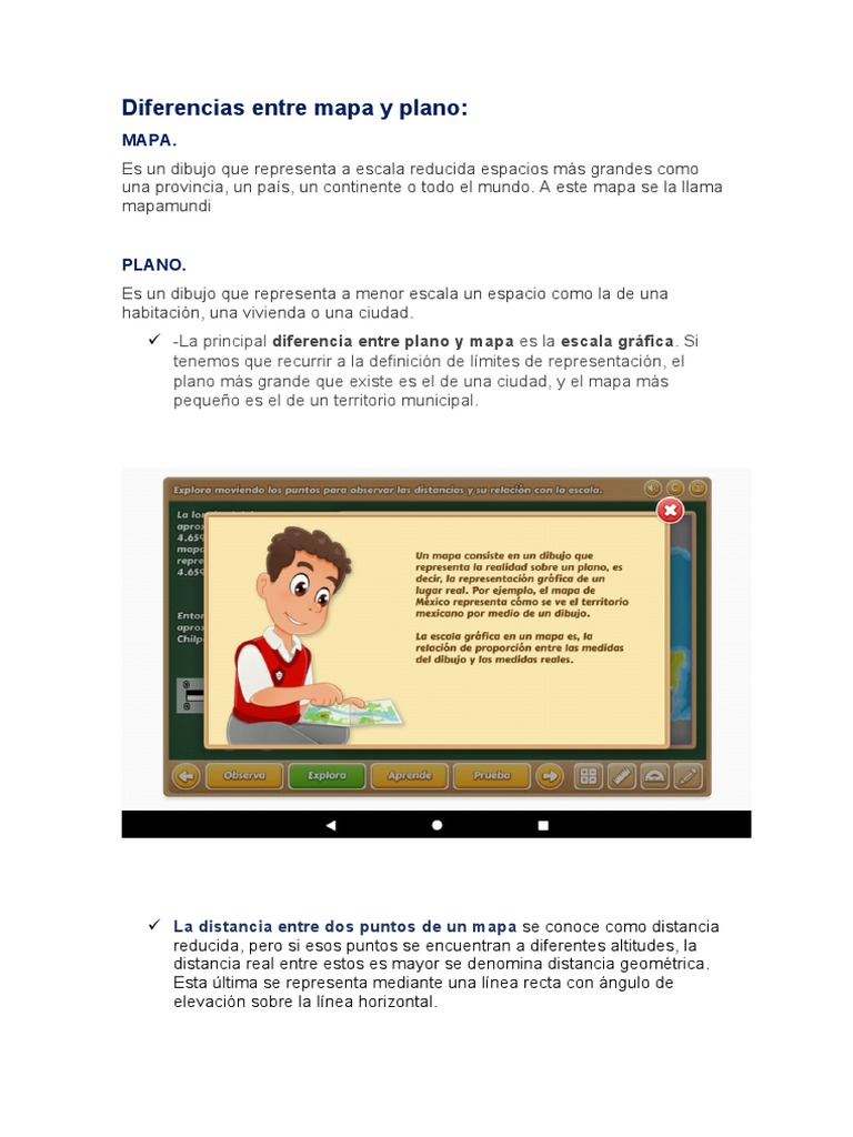 Diferencia Entre Mapas y Planos-Resumen - Viernes | PDF