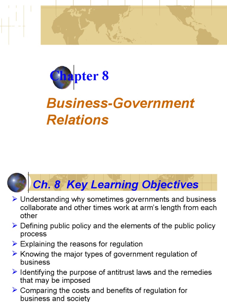 Business-Government Relations | PDF | Deregulation | Regulation