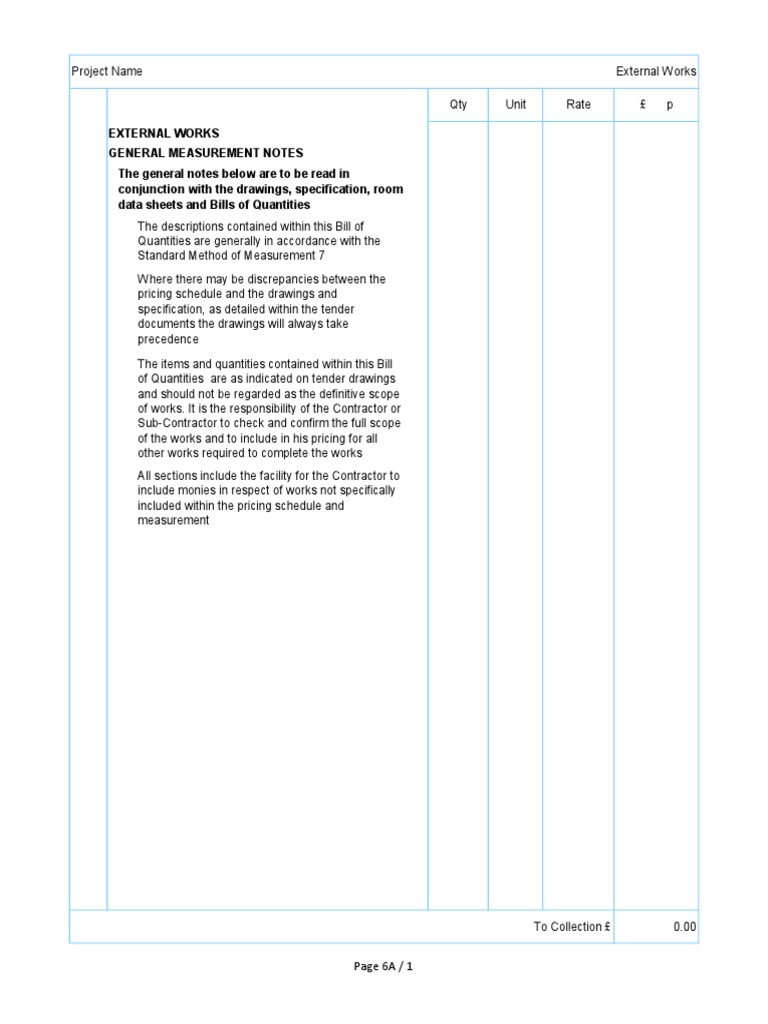 SMM7 6A External Works | PDF | Specification (Technical Standard ...