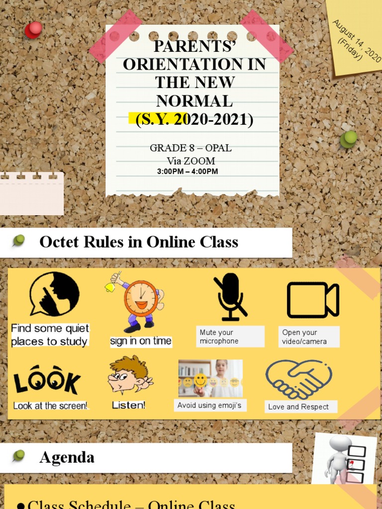 Parents' Orientation in The New Normal (S.Y. 2020-2021) : Grade 8 ...