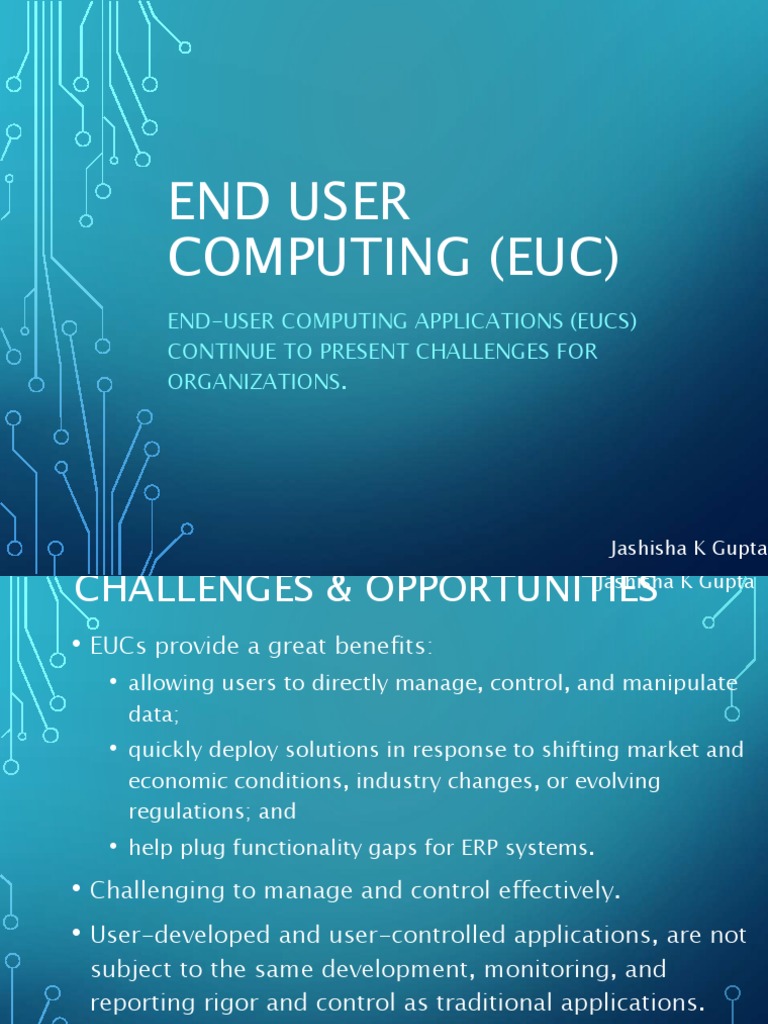 End User Computing Control Framework | PDF | Verification And ...