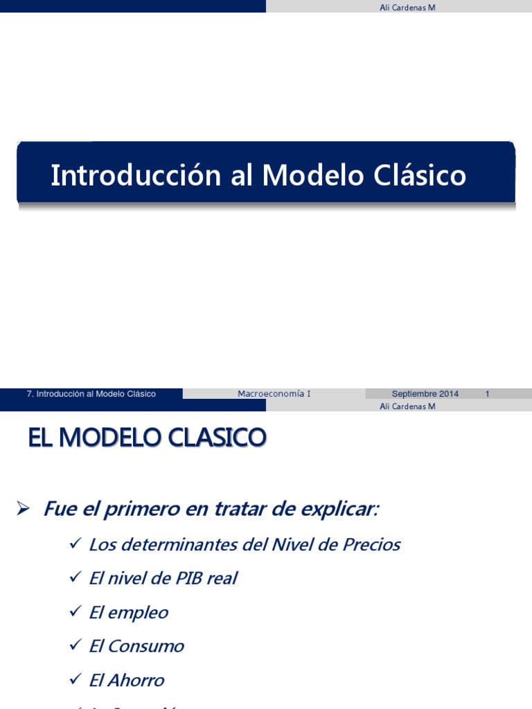INTRODUCCIÓN AL MODELO CLÁSICO-1a | PDF | Macroeconómica | La política ...