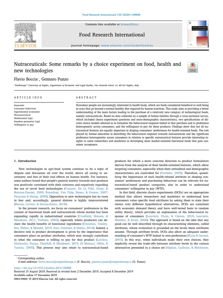 Food Research International 130 (2020) 108888 | PDF | Nutraceutical ...