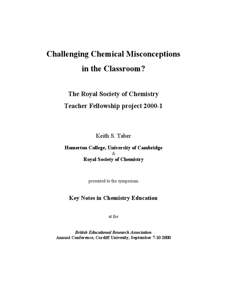 Challenging Chemical Misconceptions | PDF | Ion | Constructivism ...