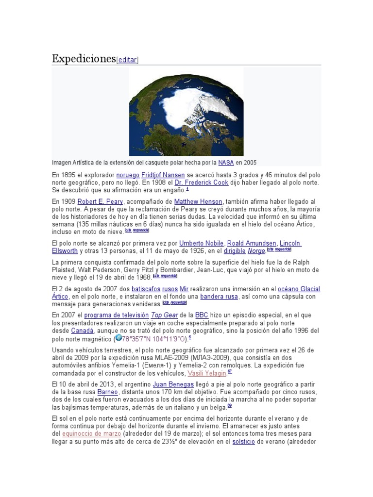 Expediciones | PDF | Polo Norte | Geografía