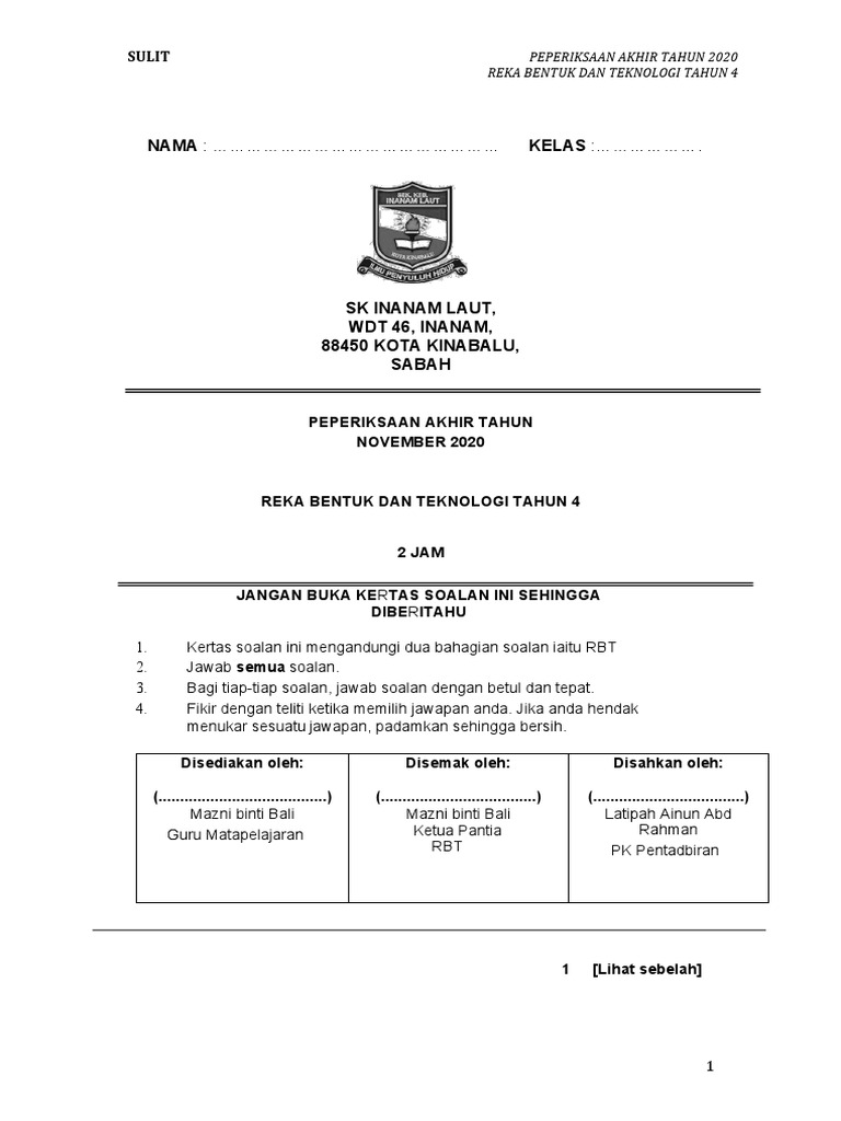 RBT Tahun Tahun 4 Pat | PDF