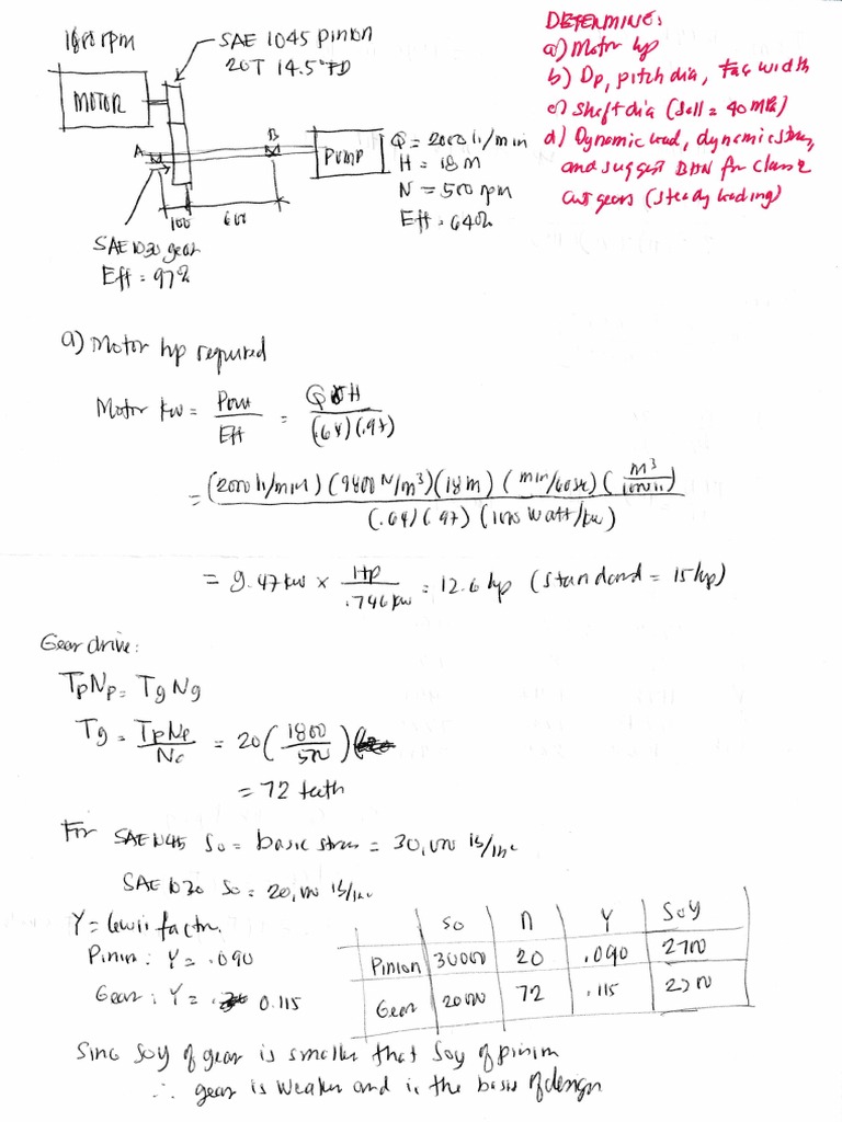 Gears Sample Problems | Download Free PDF | Gear | Tools