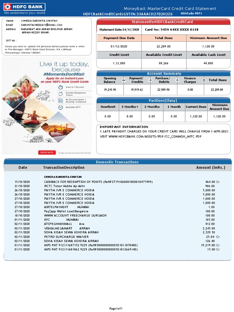 Credit Card | PDF | Credit Card | Payments