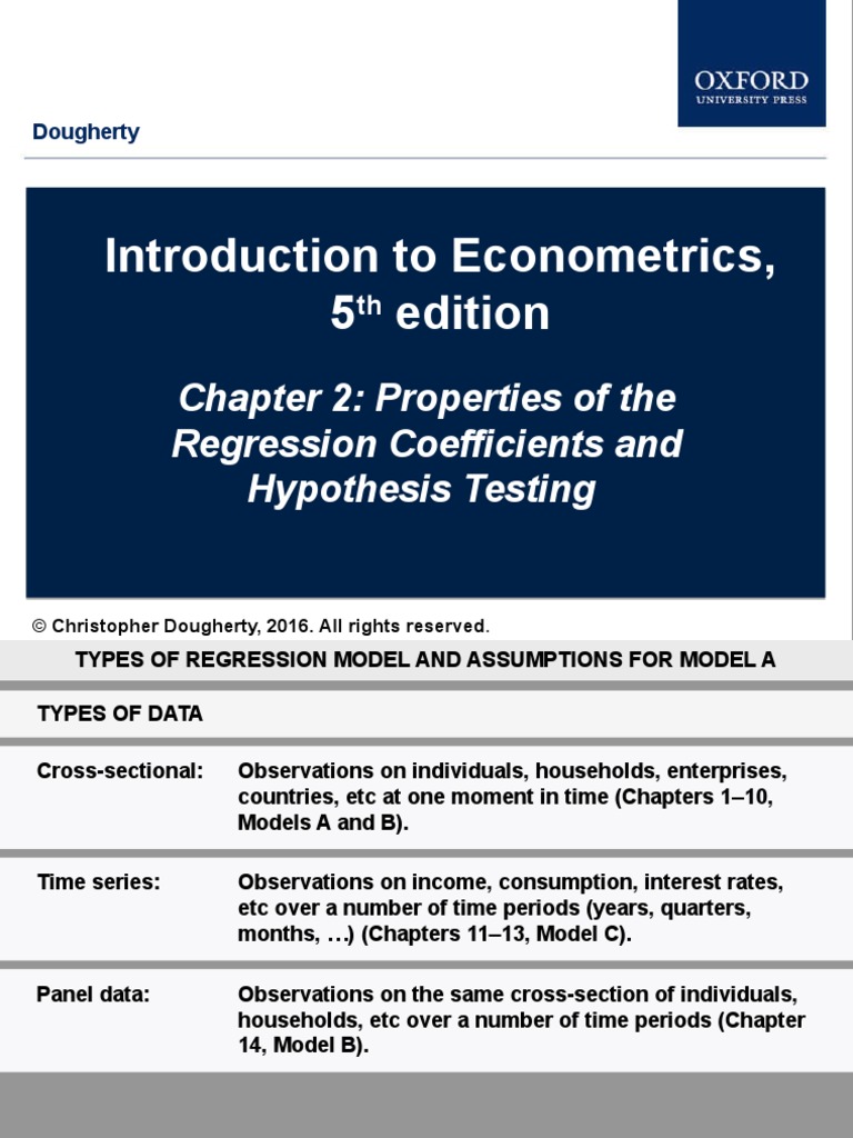 Introduction To Econometrics, 5 Edition: Chapter 2: Properties of The ...