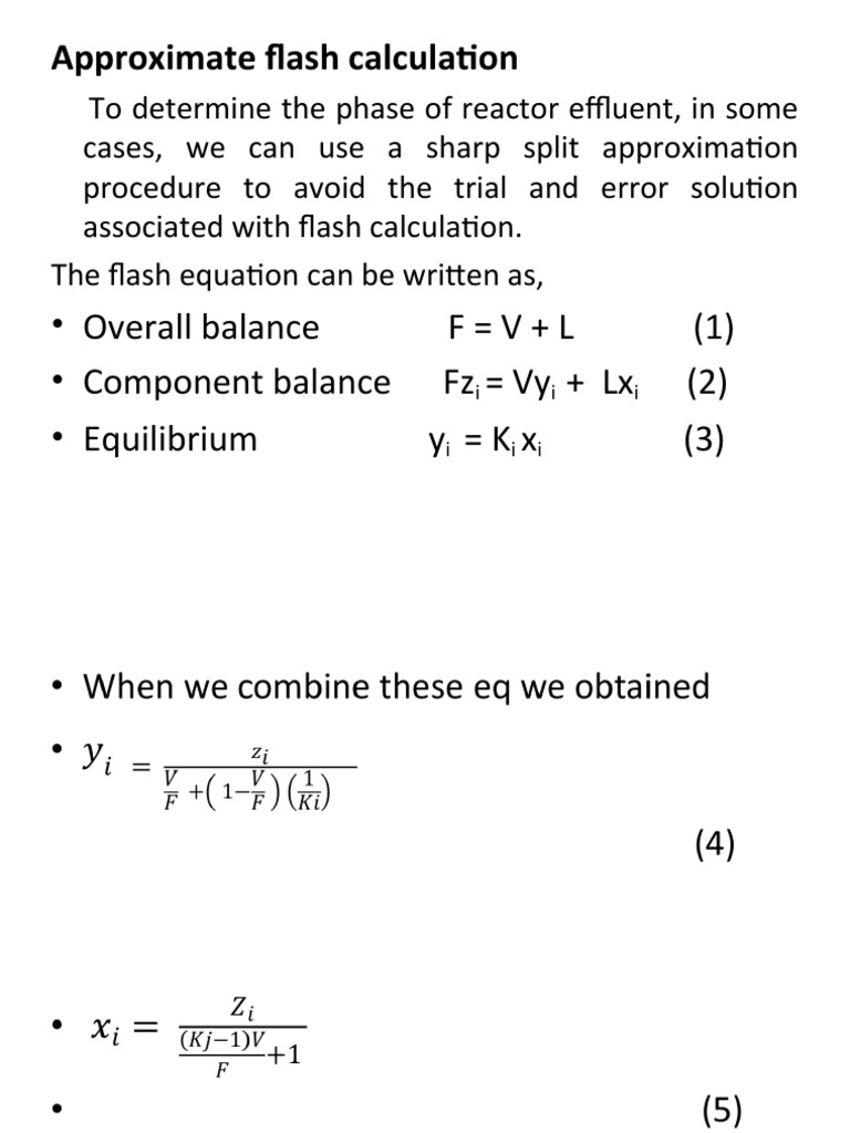 Sharp Split Approximation for Flash Calculation | PDF