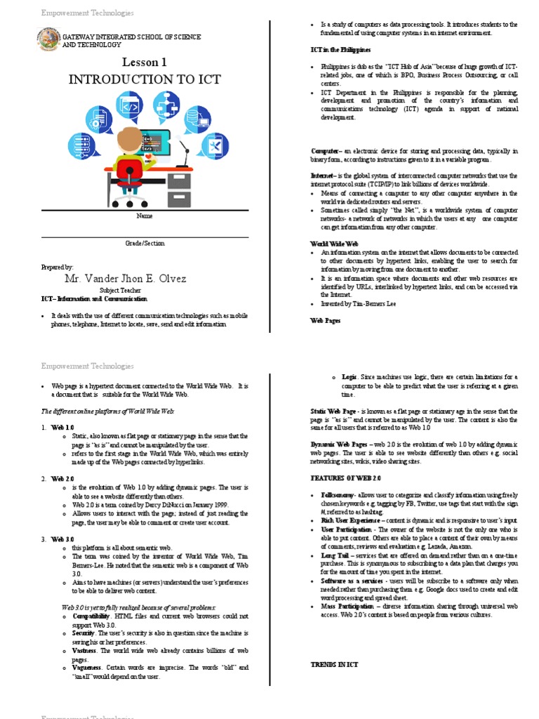 Ict - Module 1 | PDF | Web 2.0 | Semantic Web