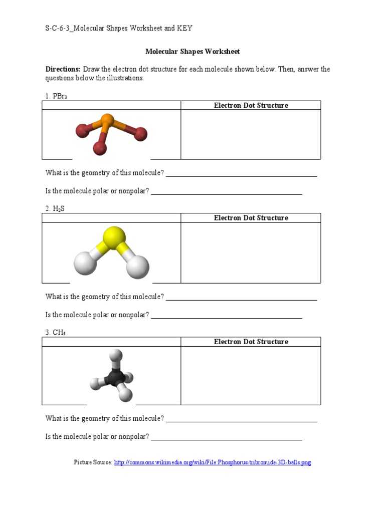 Molecular Geometry Worksheet