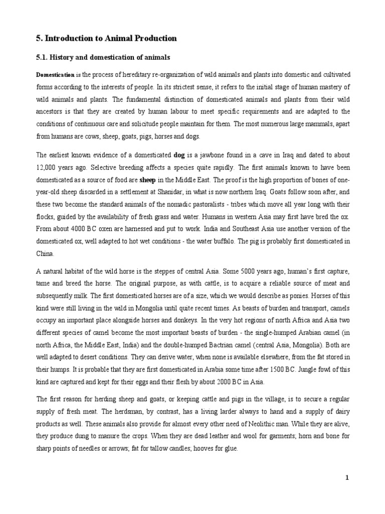 Introduction of Animal Production, Seid M | PDF | Livestock | Agriculture