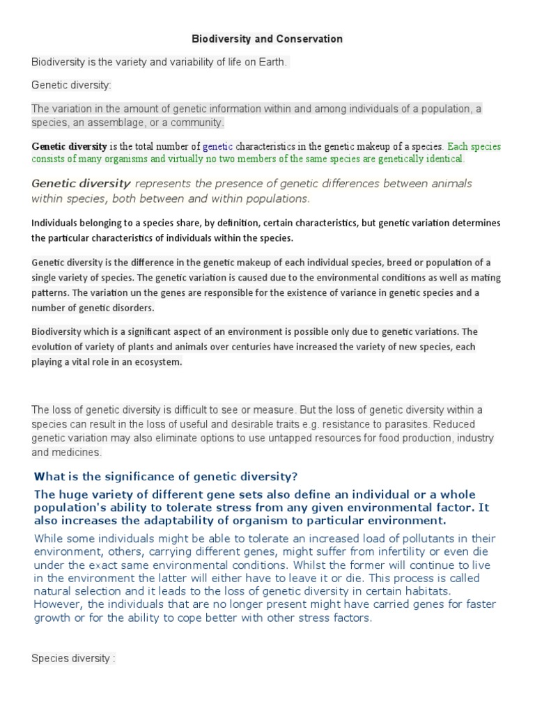 4 Biodiversity Simplified | PDF | Genetic Diversity | Biodiversity