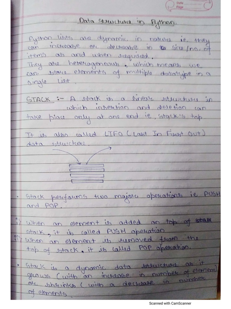 Data Structure in Python Notes | PDF