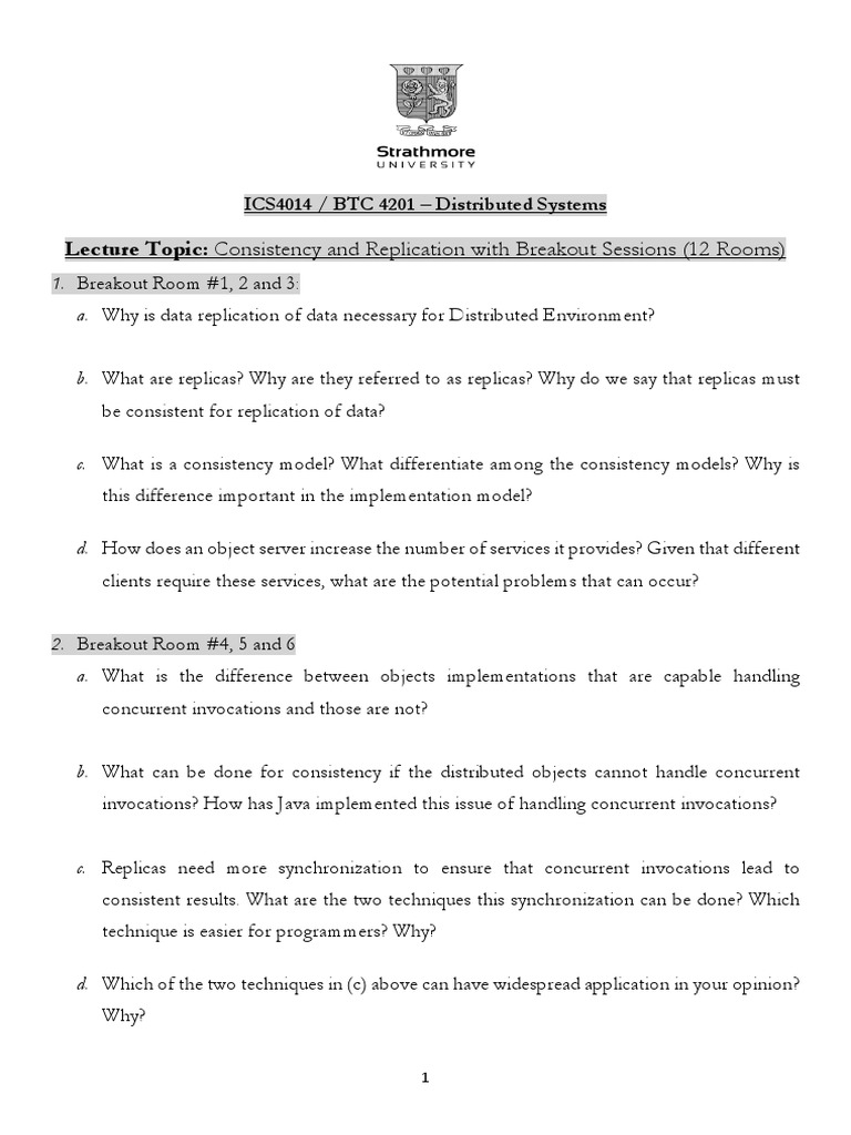 Breakout Session - Consistency and Replication #1 | PDF | Replication (Computing) | Data Management