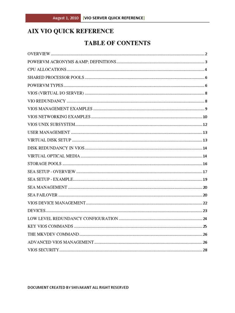 Aix Vio Quick Reference | PDF | Central Processing Unit | Network ...