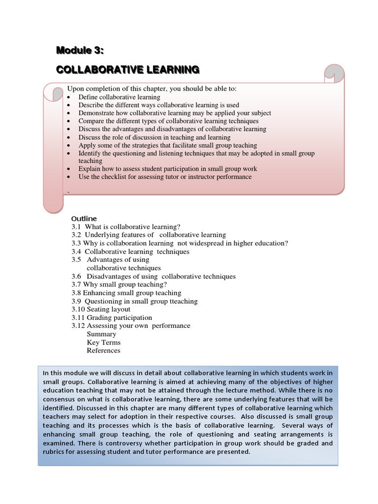 Module3 Collaborative Learning | PDF | Lecture | Learning
