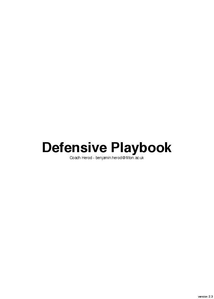 Defensive Playbook: Coach Herod - Benjamin - Herod@filton - Ac.uk | PDF ...