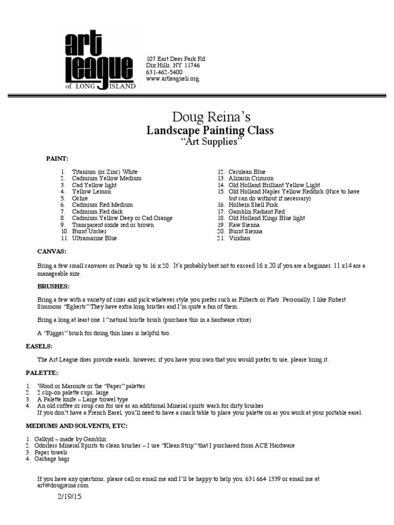 Landscape Painting With Doug Reina | PDF | Art Materials | Art Media