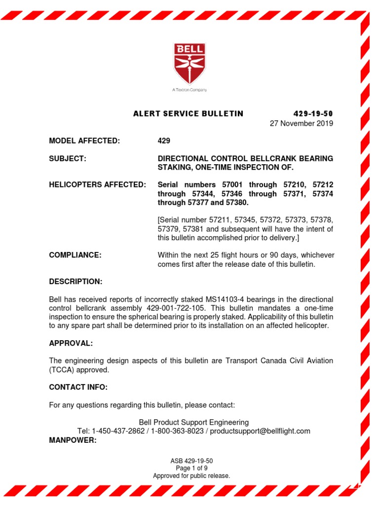 ASB 429-19-50 Page 1 of 9 Approved For Public Release | PDF | Bearing ...