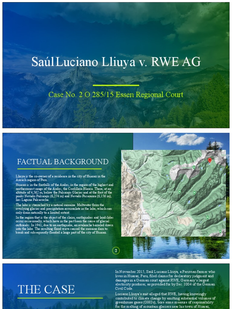 Saúl Luciano Lliuya v. RWE AG: Case No. 2 O 285/15 Essen Regional Court | PDF | Global Warming ...