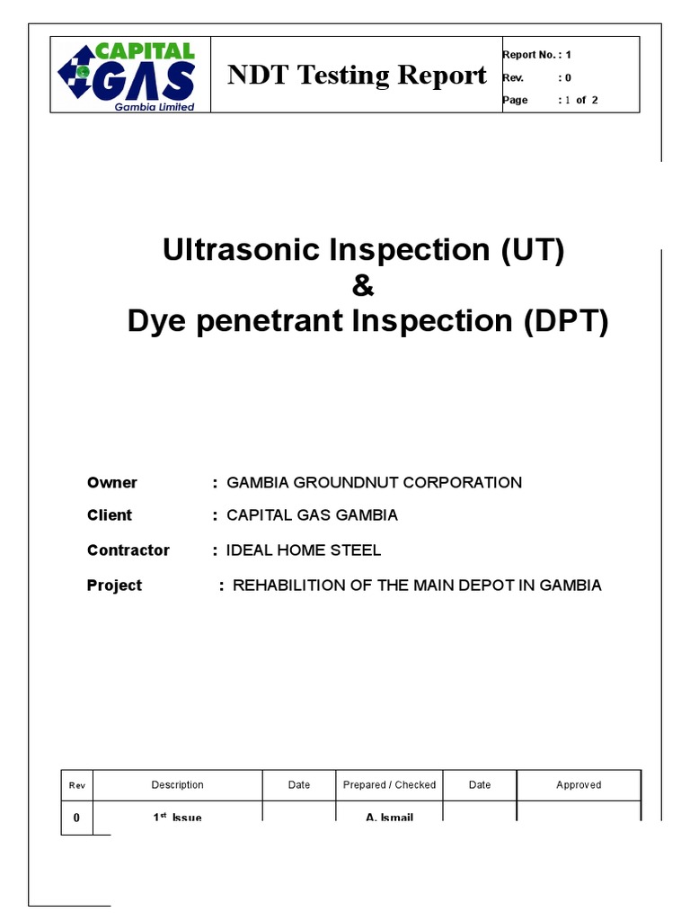UT & PT Report | PDF | Nondestructive Testing | Materials