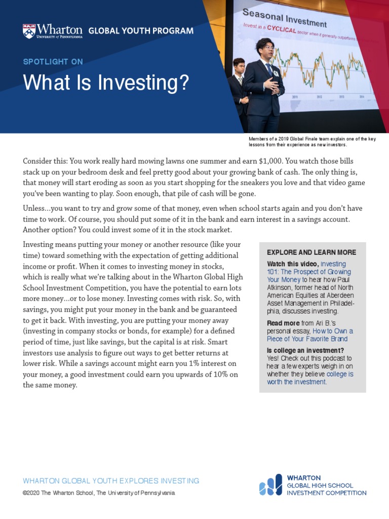 Investing 101 | PDF | Investing | Stocks