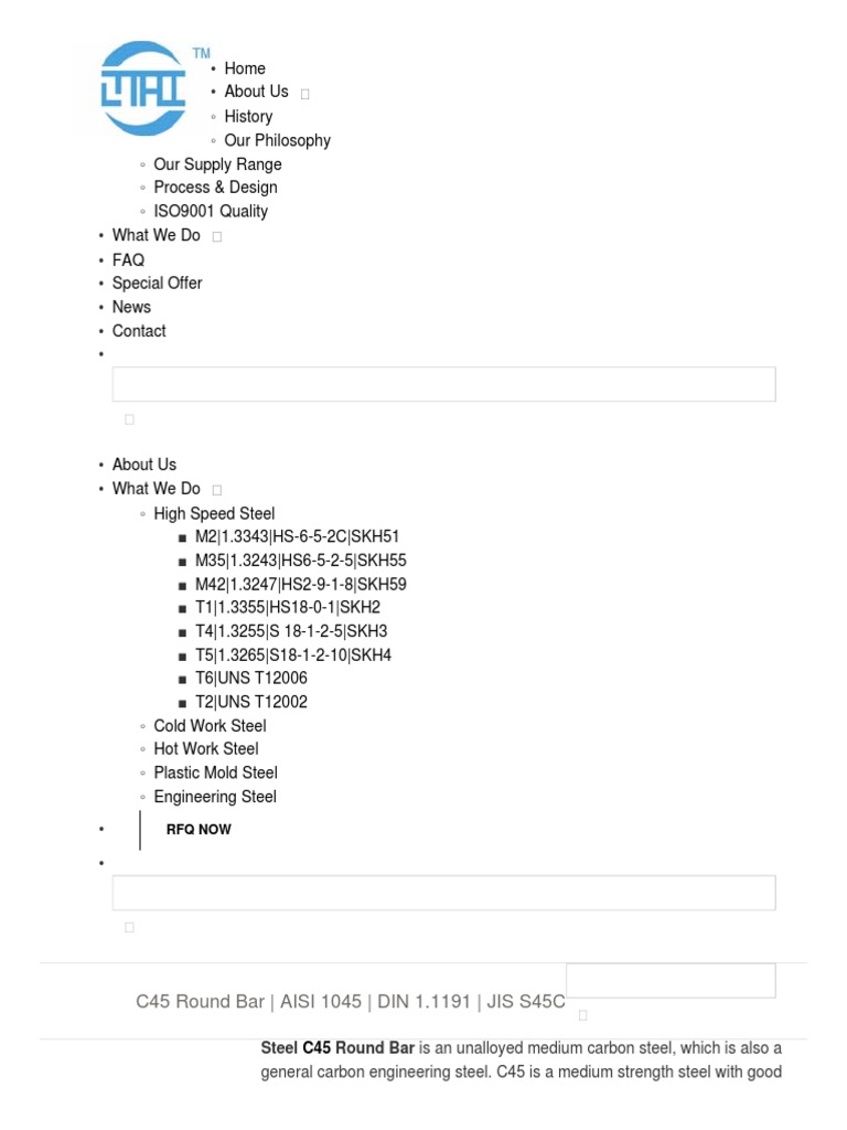 C45 - Specification1 | PDF | Steel | Forging