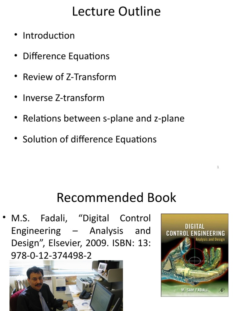 Lecture 1 Digital Control Systems Pdf Recurrence Relation