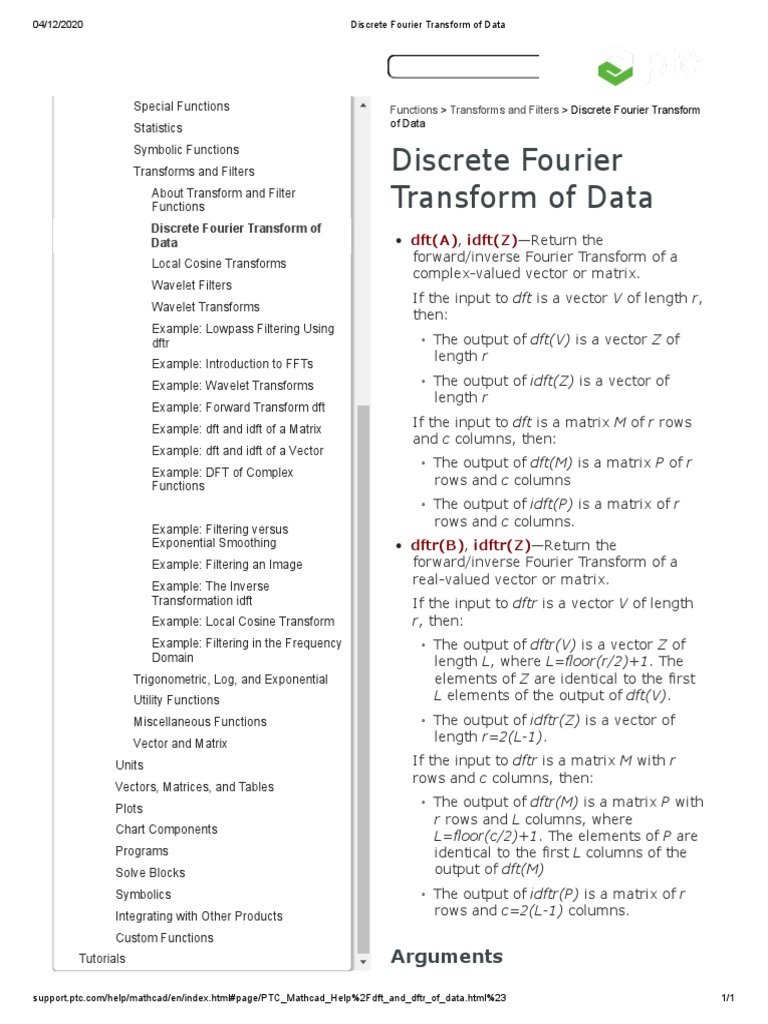 Discrete Fourier Transform of Data | PDF | Discrete Fourier Transform ...