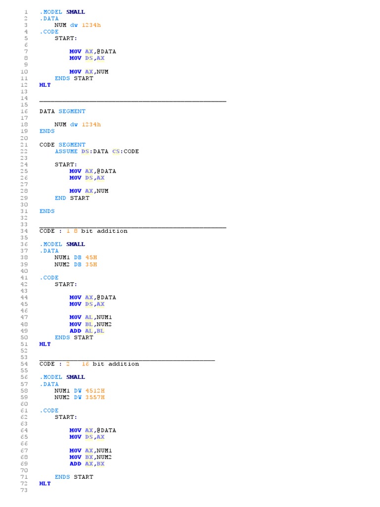 Ax DS Ax Ax: Mov Mov Mov HLT | PDF