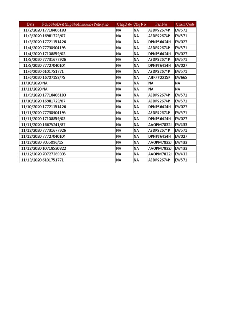 Daily Transaction Log of Client Investments in Mutual Funds and Other ...