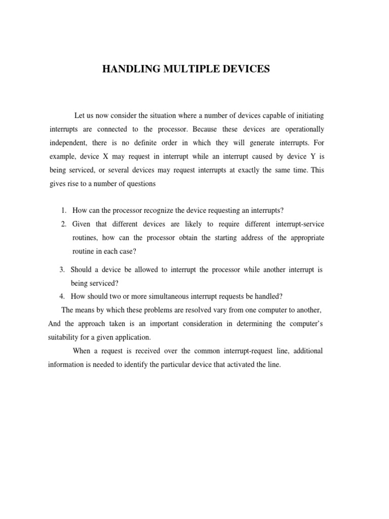 Handling Multiple Devices | PDF | Central Processing Unit | Subroutine