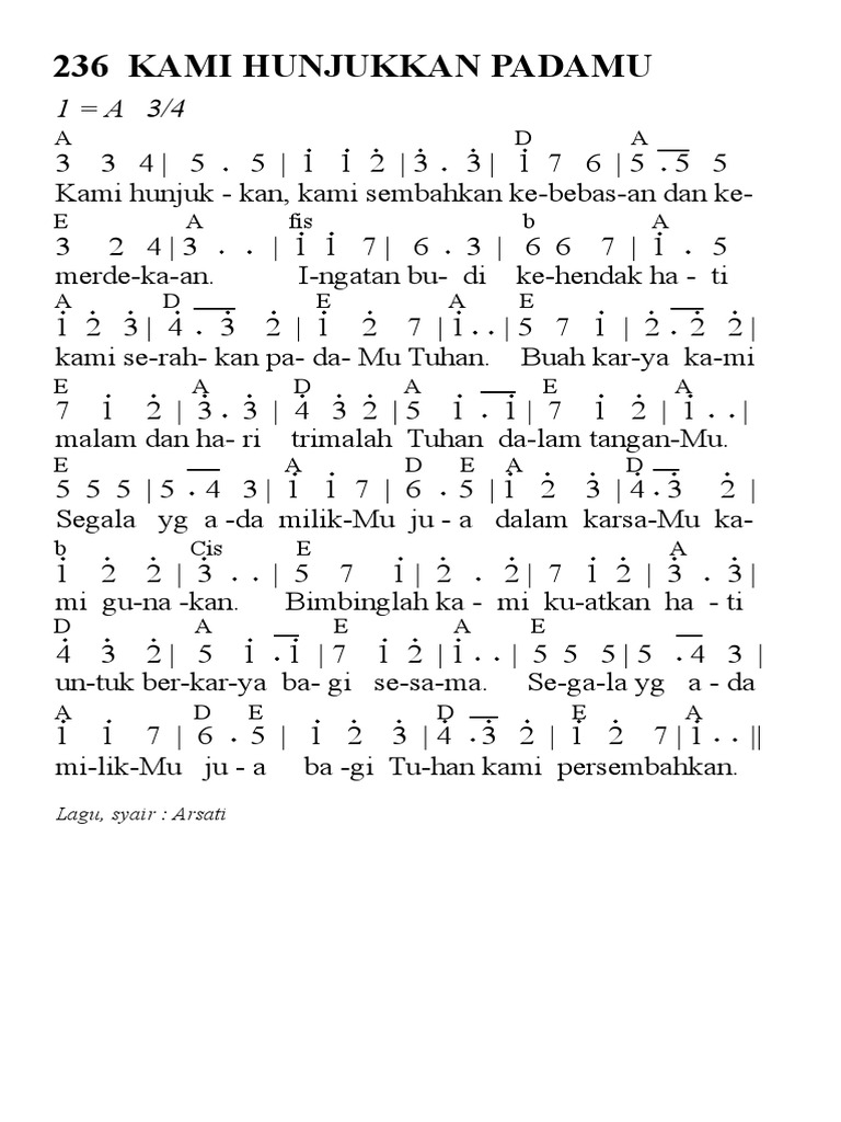 Kami Hunjukkan Padamu Madah Bakti 236 | PDF