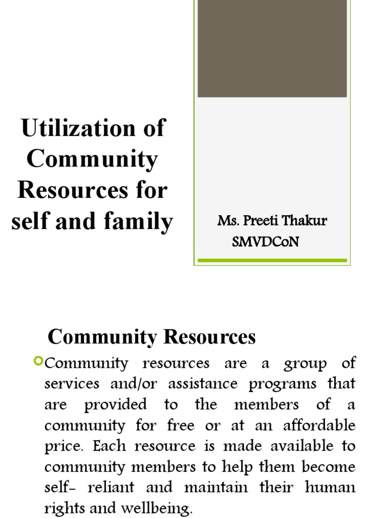 Community Resources for Welfare Programs | PDF | Orphanage | Disability