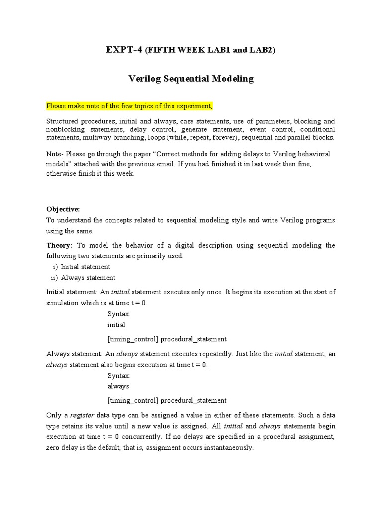Verilog Sequential Modeling | PDF | Computer Engineering | Software Engineering