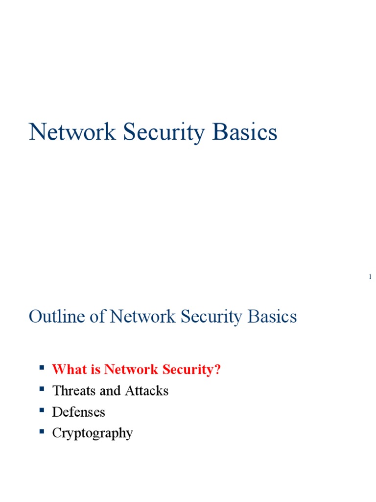Network Security Basics | PDF | Cryptography | Firewall (Computing)
