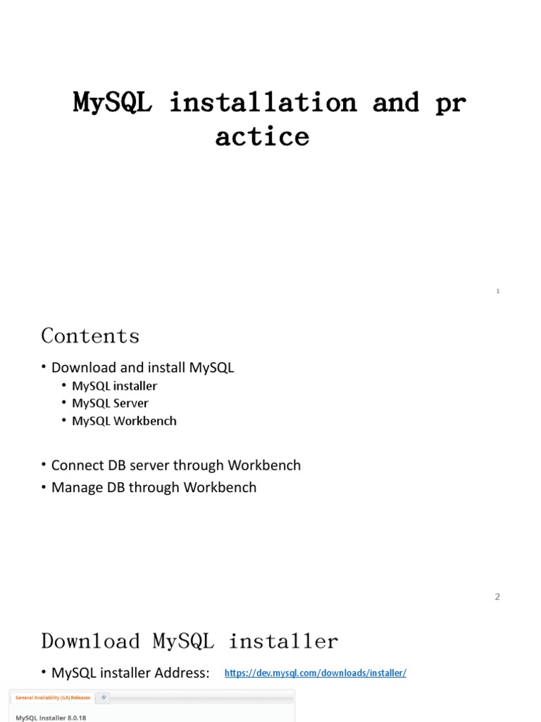 MySQL Installation and Workbench Guide | PDF | My Sql | Databases