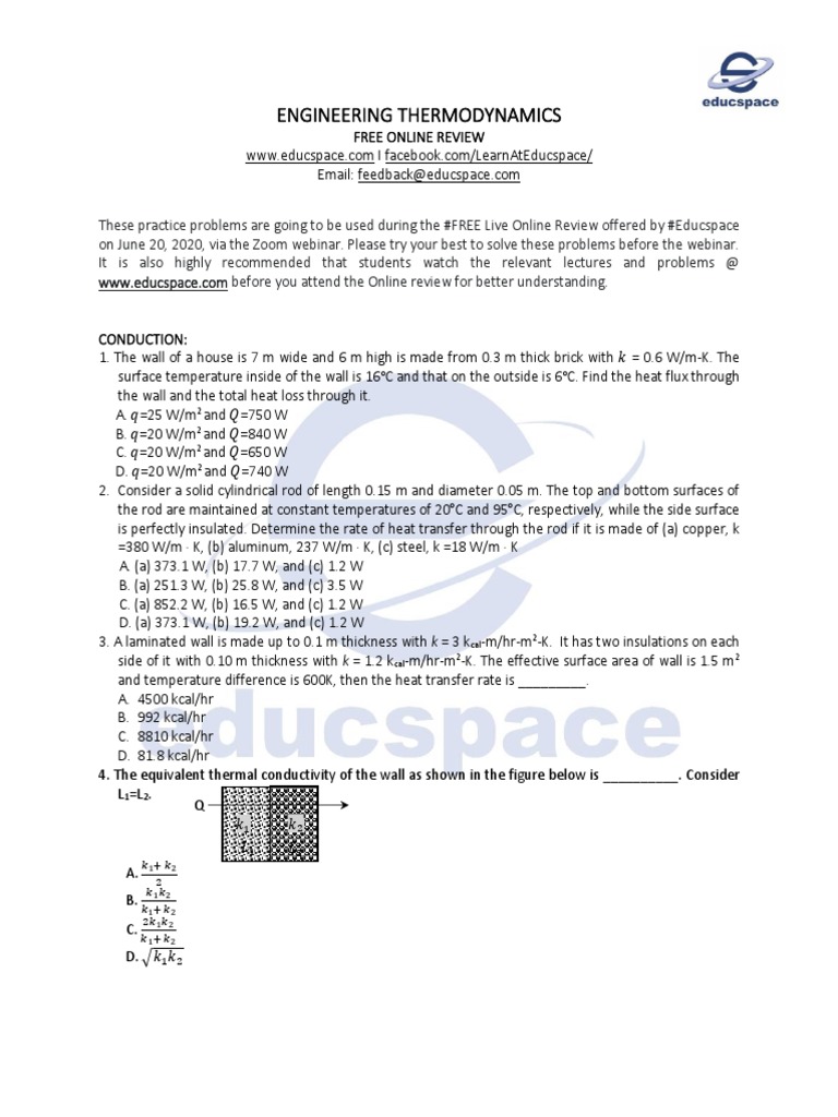 Educspace - Heat Transfer - Problems Set | PDF | Heat Transfer | Heat Exchanger