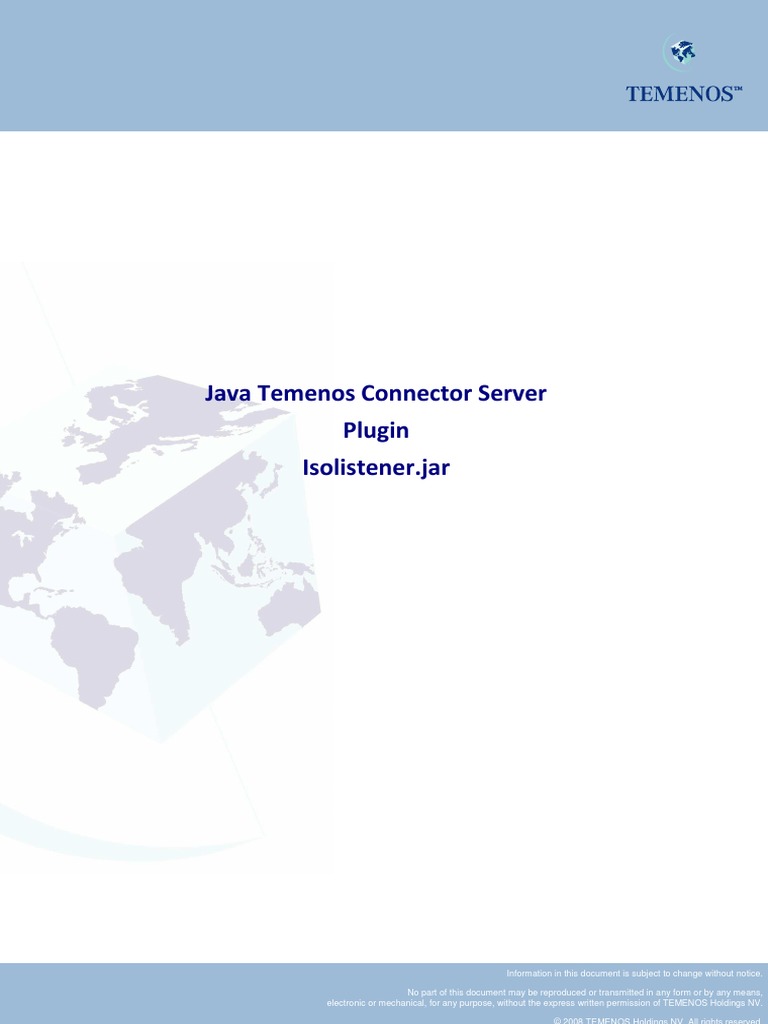 Java Temenos Connector Server Plugin Isolistener - Jar | PDF | Plug In (Computing) | Java ...